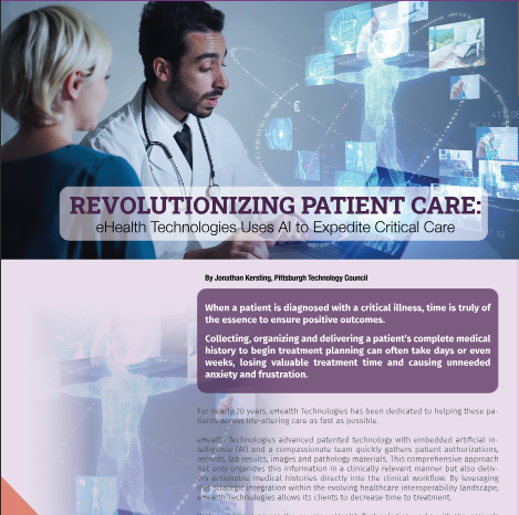 eHealth Technologies Uses AI to Expedite Critical Care