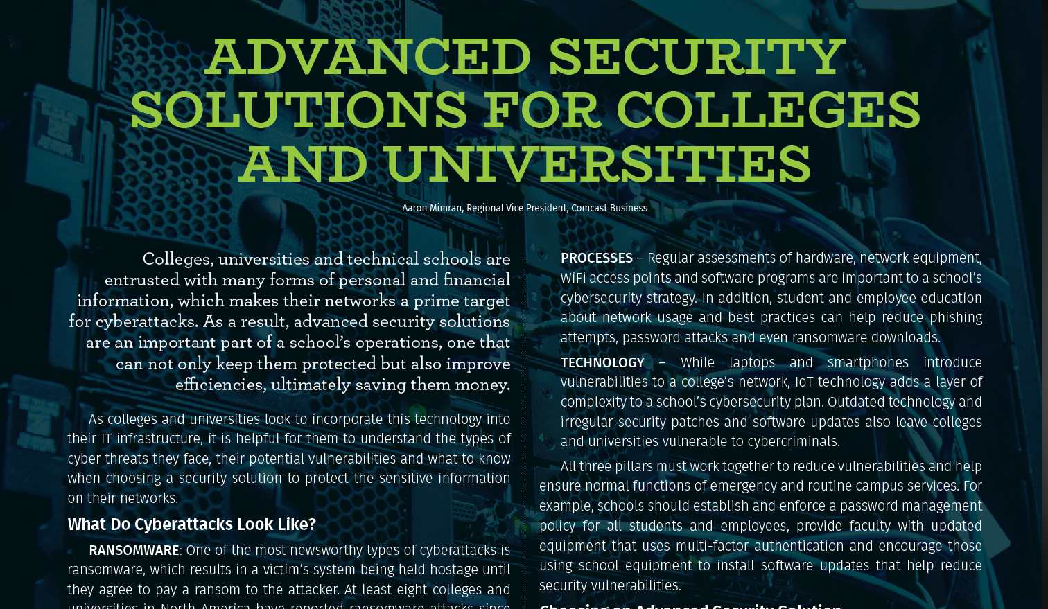 Advanced Security Solutions for Colleges and Universities