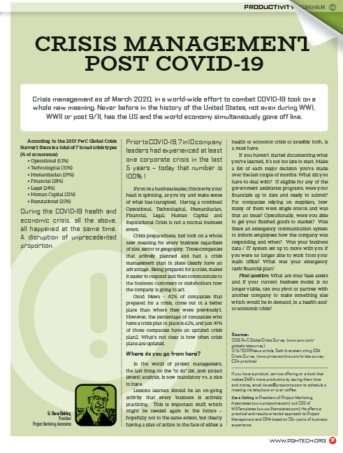 CRISIS MANAGEMENT POST COVID-19